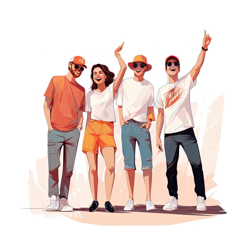 Friends Vector Illustration. Stock Illustration - Illustration of close ...