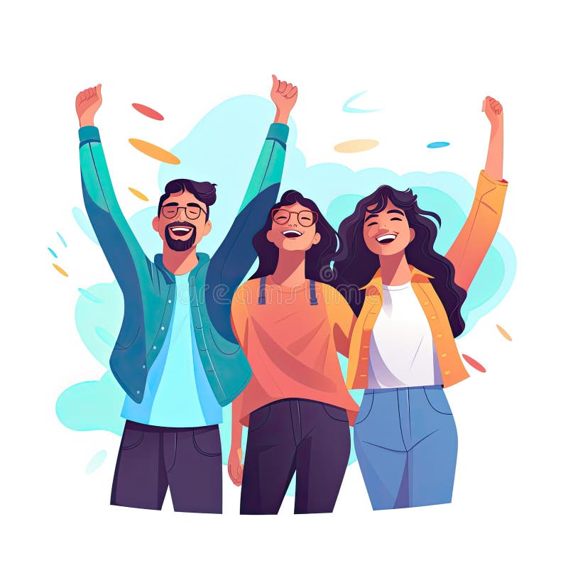 Friends Vector Illustration. Stock Illustration - Illustration of ...