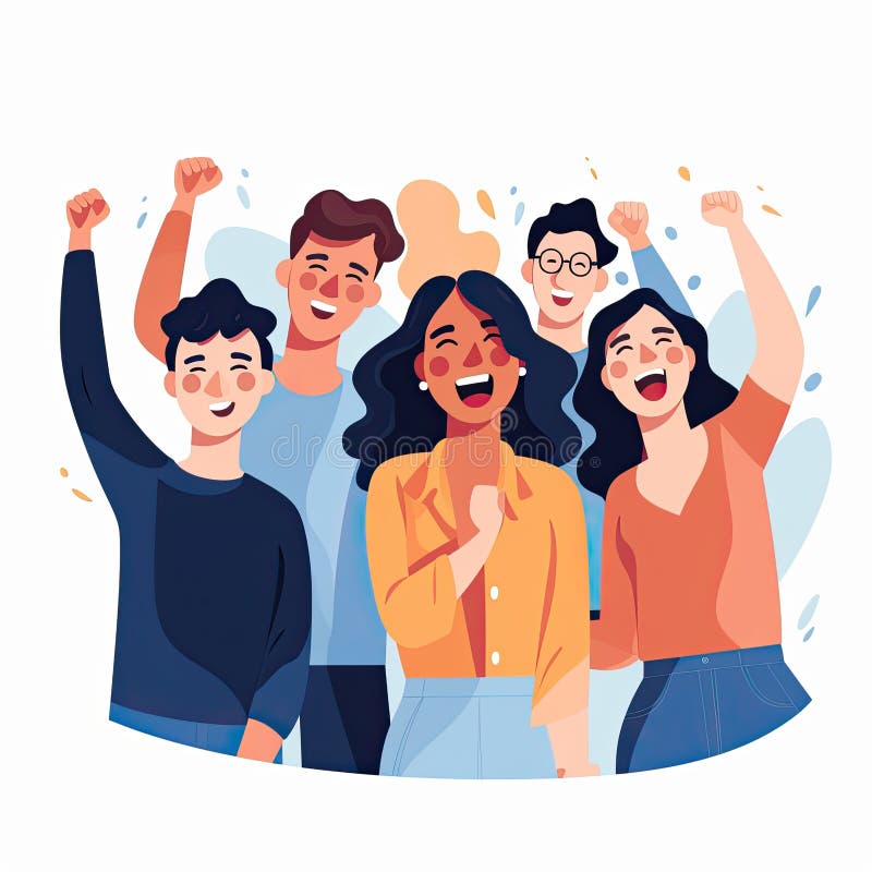 Friends Vector Illustration. Stock Illustration - Illustration of faces ...