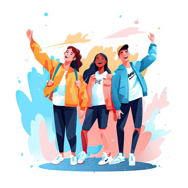 Friends Vector Illustration. Stock Illustration - Illustration of ...