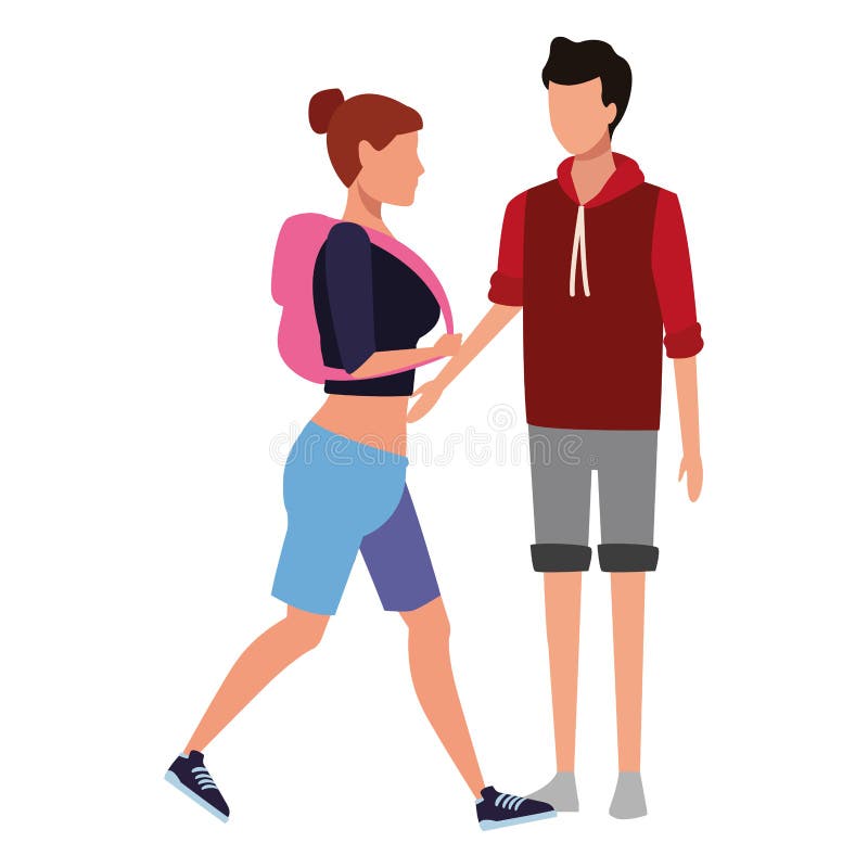 Friends walking cartoon stock vector. Illustration of default - 133747609