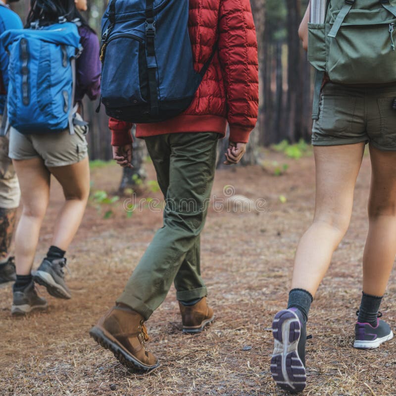 Friends Walking Exploring Outdoors Concept Stock Image - Image of ...