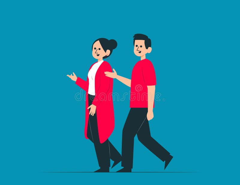 Friends Walking on Street Together. Happy Friends Vector Concept Stock ...