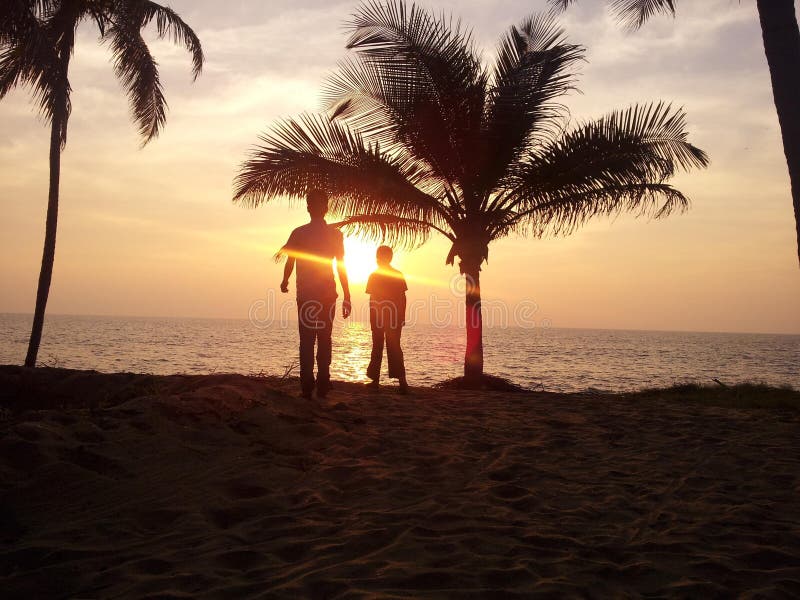 Two Friends Walking In The Sunset