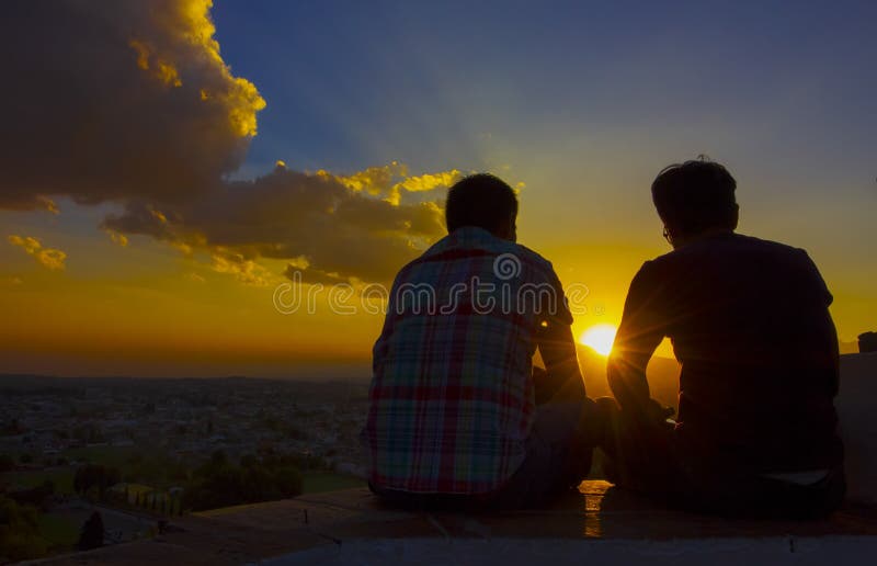 Friends Watching the Sunset Stock Photo - Image of hipster, meat: 151957038