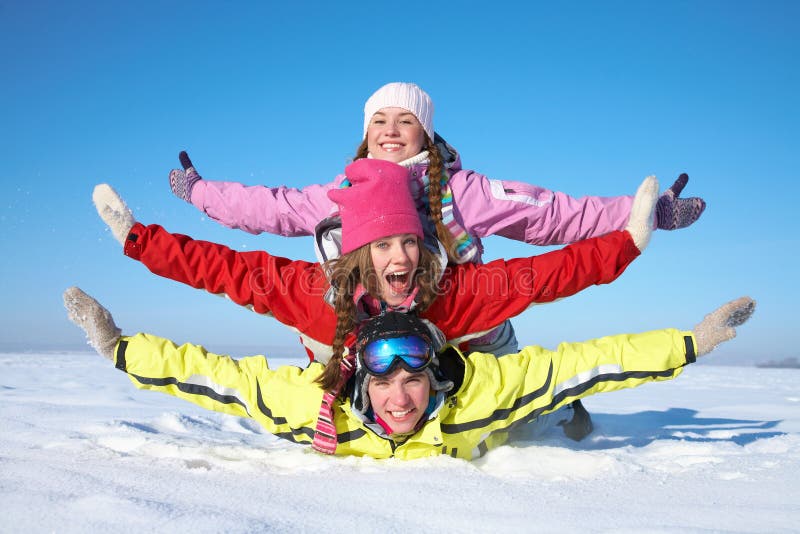 Winter fun stock photo. Image of holiday, family, snow - 27398812