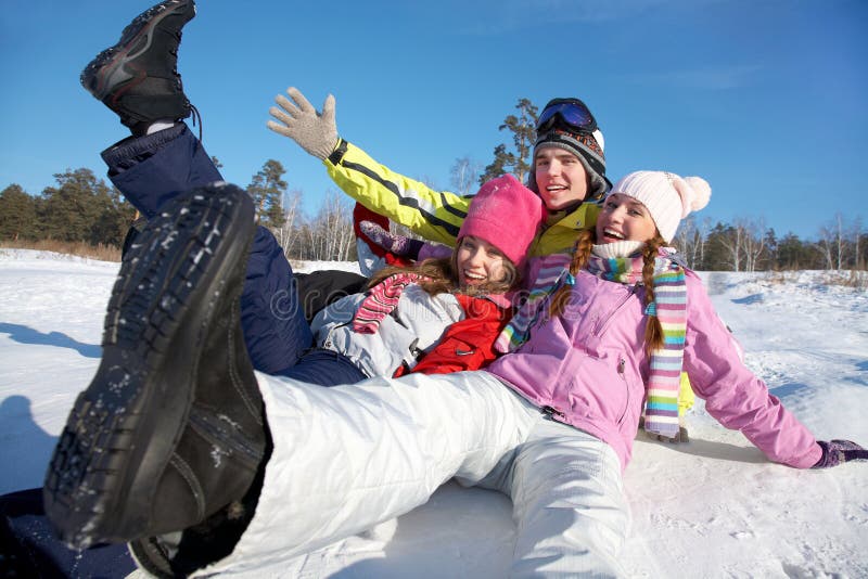 Winter fun stock photo. Image of holiday, family, snow - 27398812