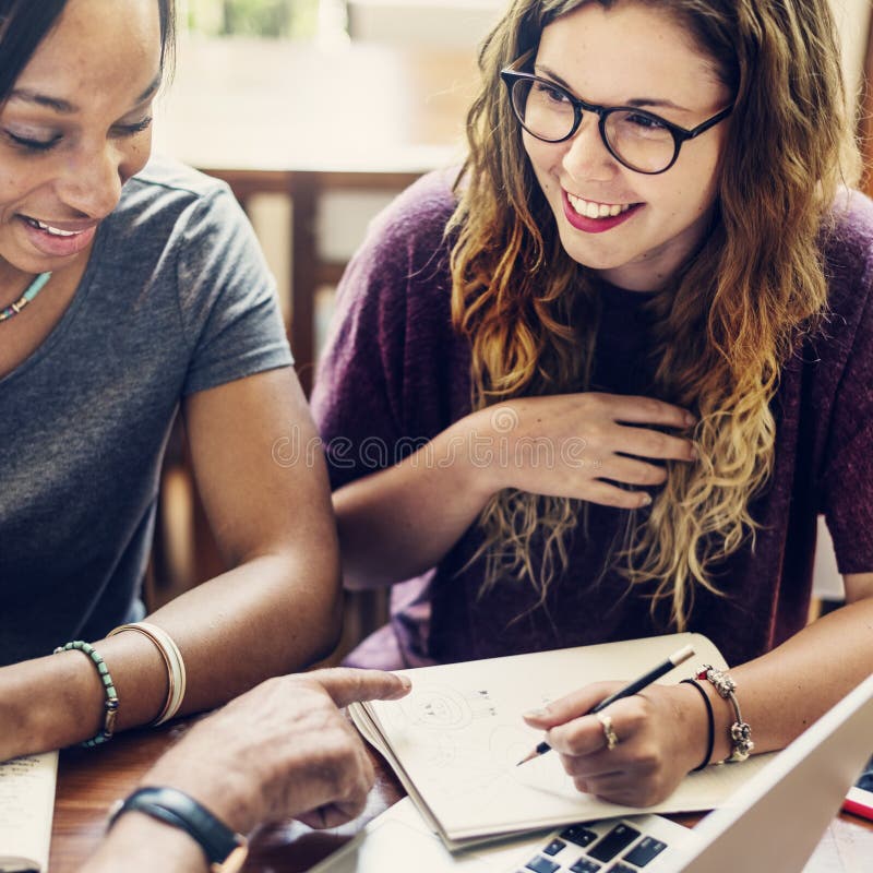 Friends Working Discussion Meeting Sharing Ideas Concept Stock Photo ...