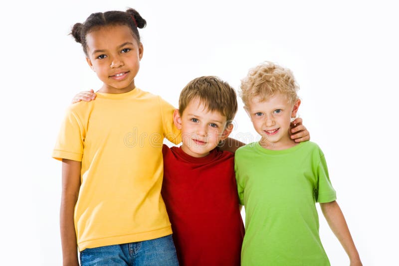 Three kids posing stock image. Image of attractive, model - 22294263