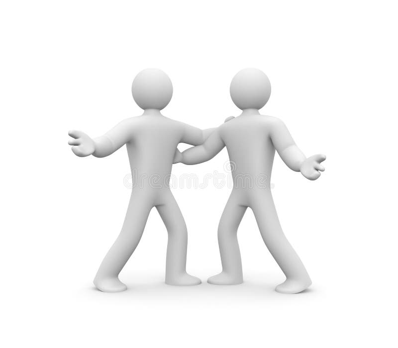 Two Friends Having Fun - a 3d Image Stock Illustration - Illustration ...