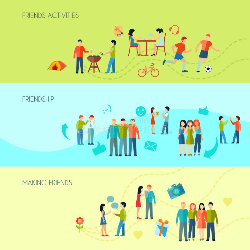 Friendship Banners Set stock vector. Illustration of decorative - 56577521