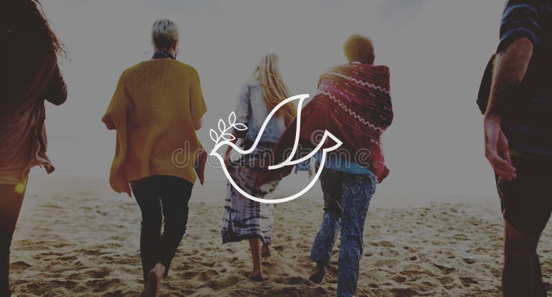 Friendship Bonding Relaxation Summer Beach Peace Concept Stock Photo ...