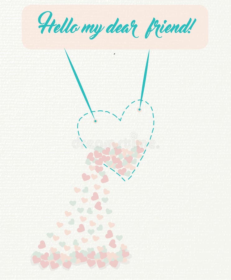 Friendship Day Card Vector. Hands and Pet Forming a Heart Shape. Line ...