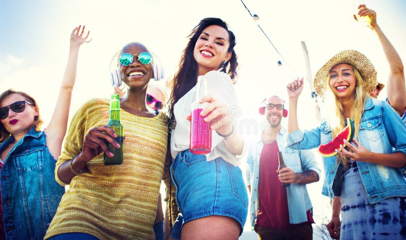 Friendship Celebration Party Beach Summer Concept Stock Image - Image ...