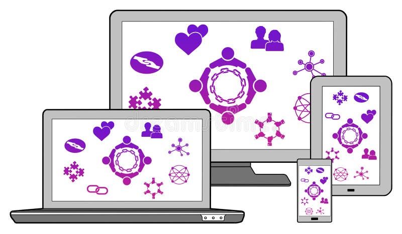 Friendship Concept on Different Devices Stock Photo - Image of business ...