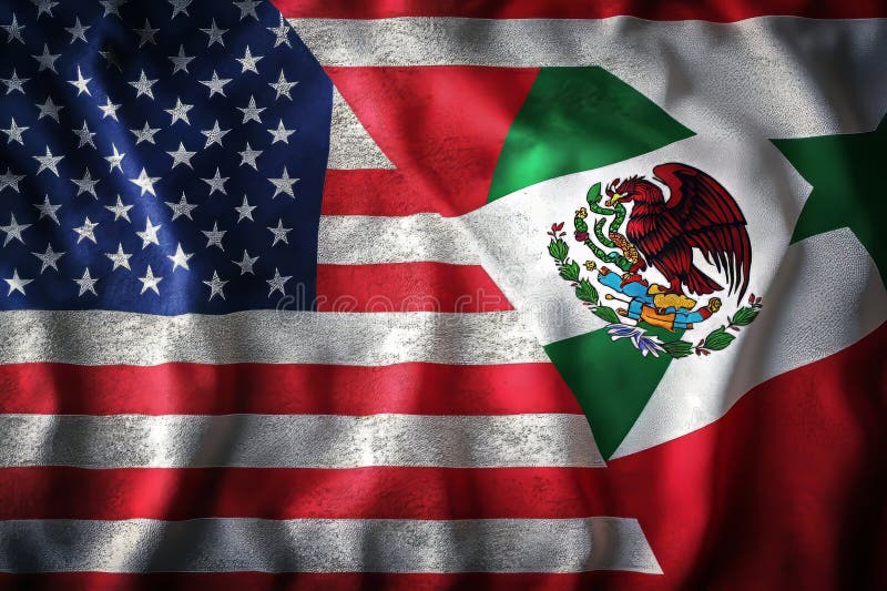 Friendship Concept with Flags of United States and Mexico Symbolizing ...