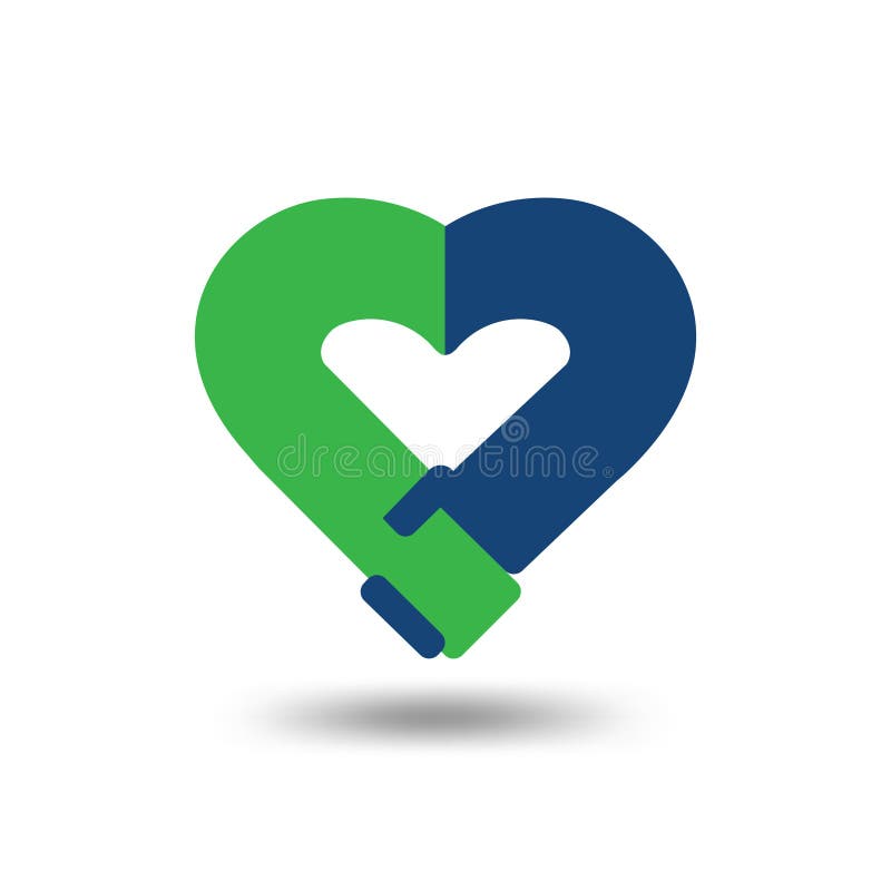 Love and Cooperation Heart Logo Stock Vector - Illustration of prevent ...