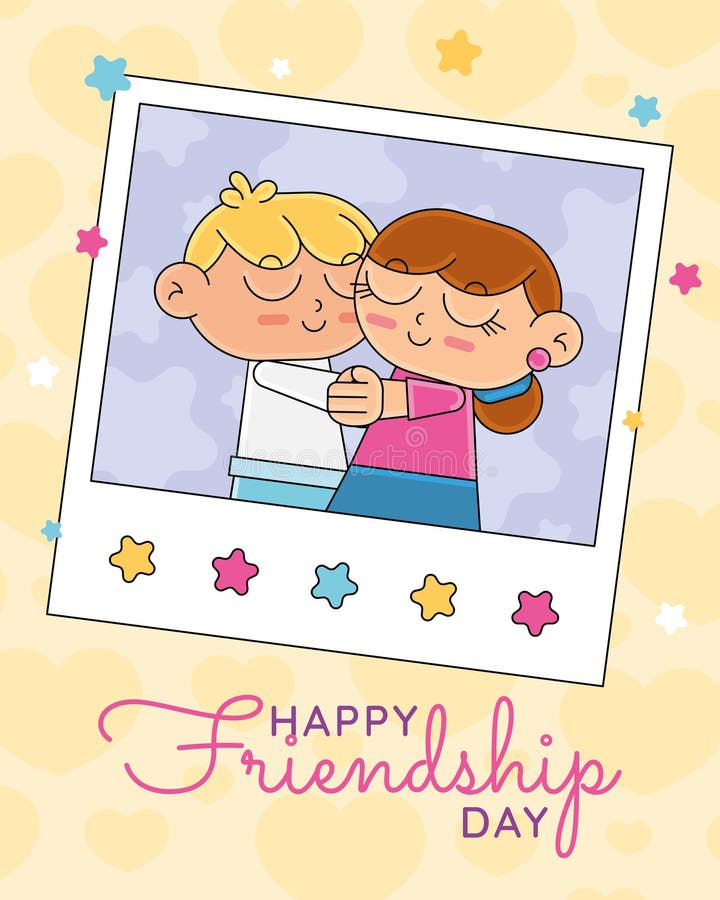 Friendship Day Children Hugging Vector Stock Vector - Illustration of ...