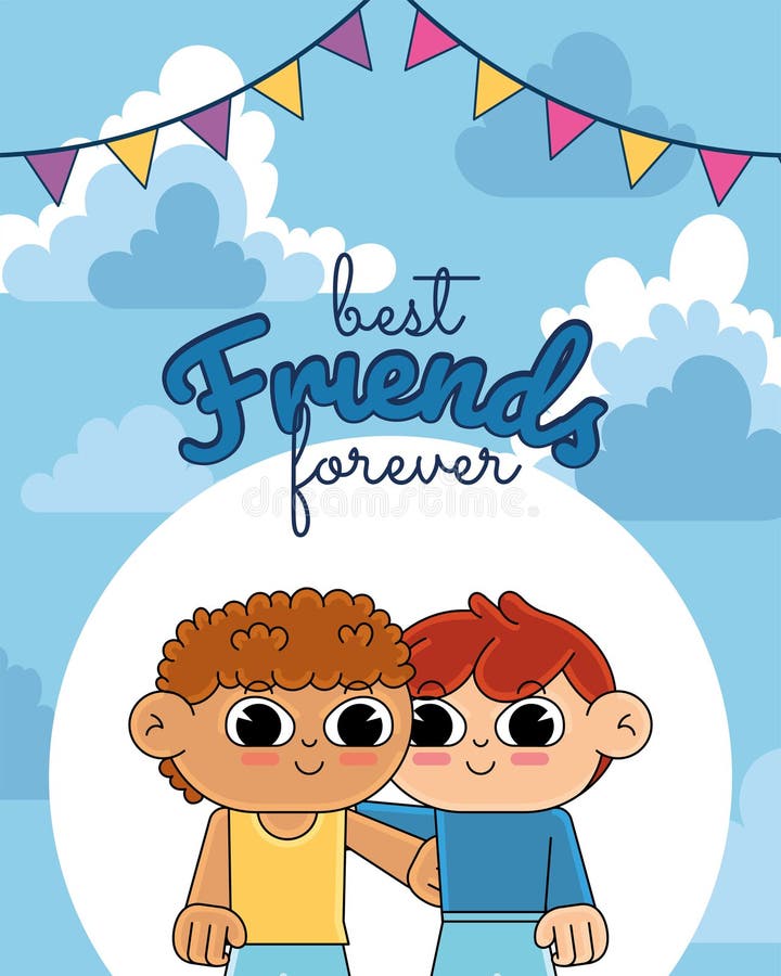 Friendship Day Children Hugging Vector Stock Vector - Illustration of ...