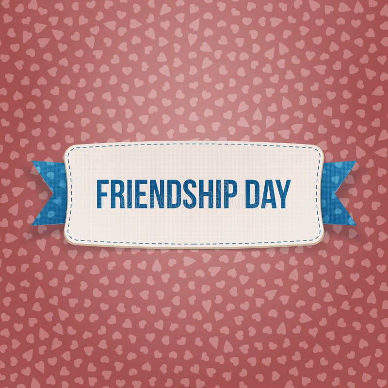 Friendship Day Emblem with Ribbon and Shadow Stock Vector ...