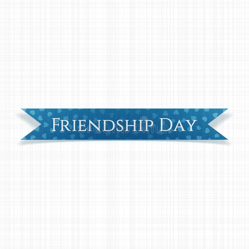 Friendship Day Greeting Blue Ribbon Stock Vector - Illustration of ...
