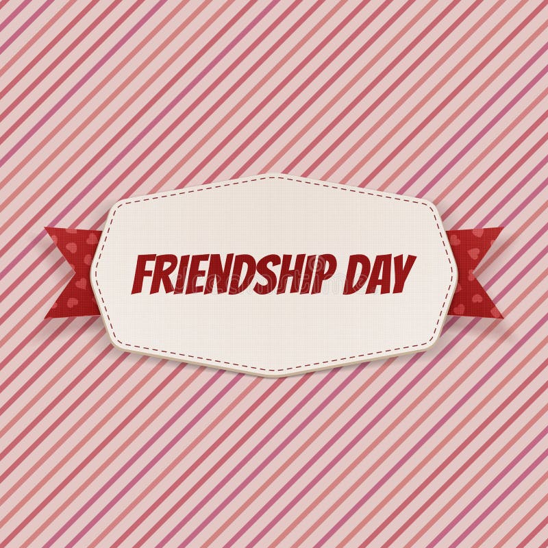 Friendship Day Greeting Card with Ribbon Stock Vector - Illustration of ...