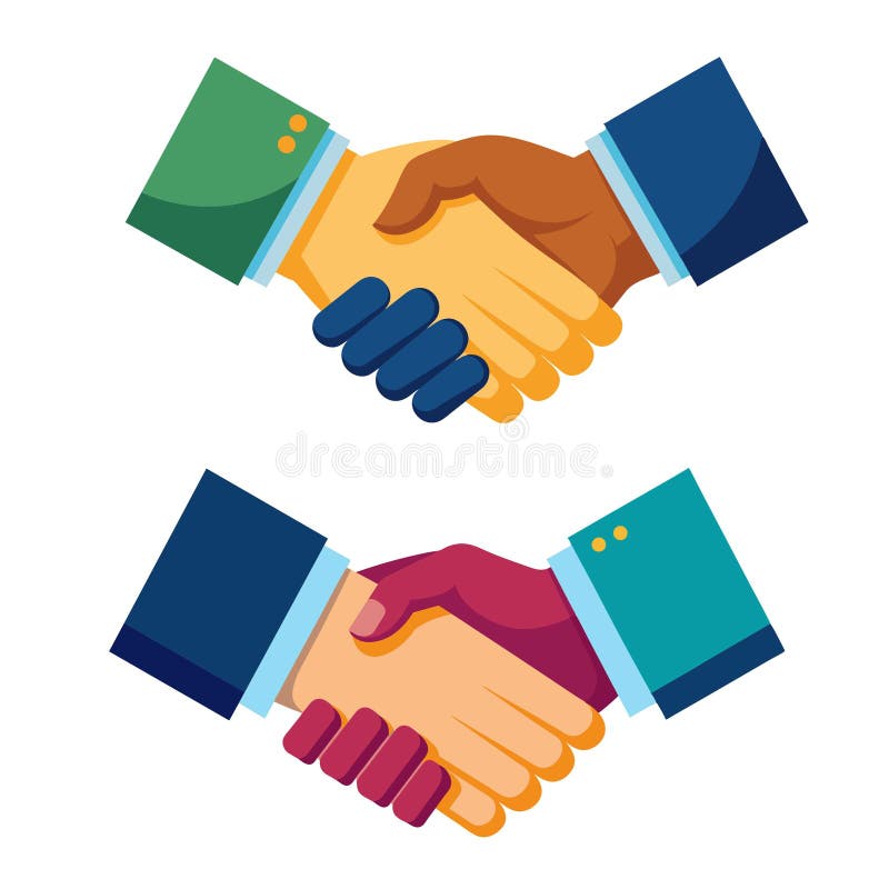 Friendship Day Handshake Color Vector Illustration Stock Vector ...