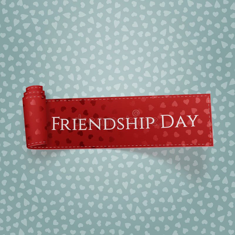 Friendship Day Realistic Blue Greeting Ribbon Stock Vector ...