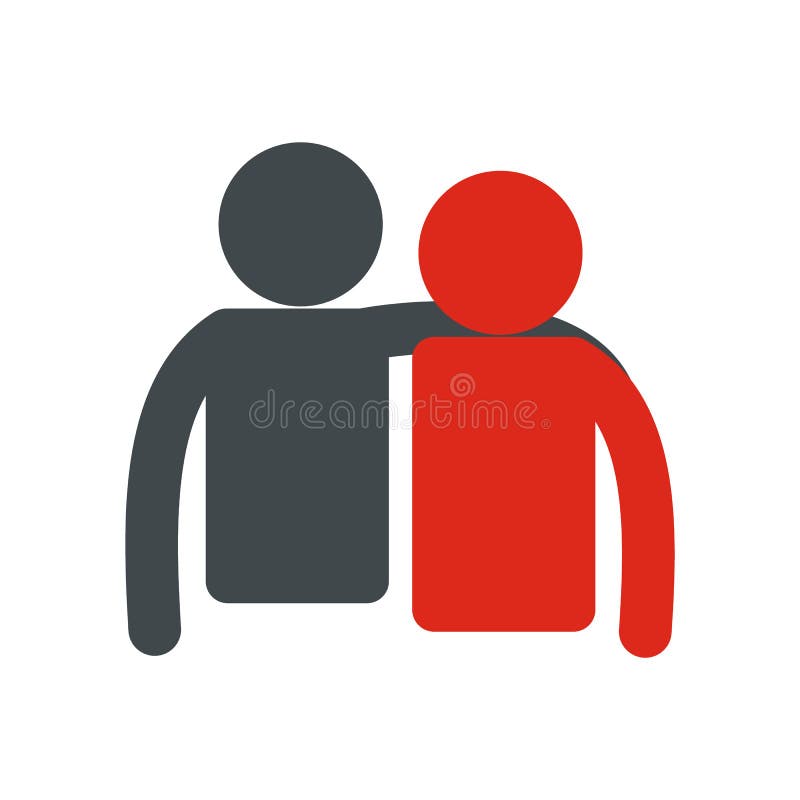 Friendship flat icon stock illustration. Illustration of happy - 125802622