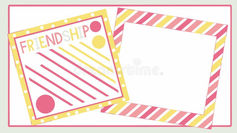 Friendship Frame with Hearts, Affectionate and Warm Design Vector ...