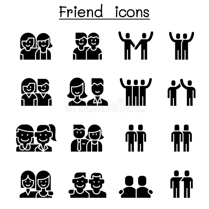 Friendship icon set stock vector. Illustration of communication - 72997771