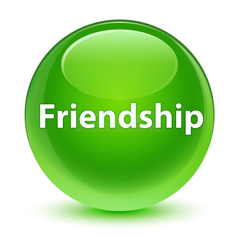 Friendship Glassy Green Round Button Stock Illustration - Illustration ...