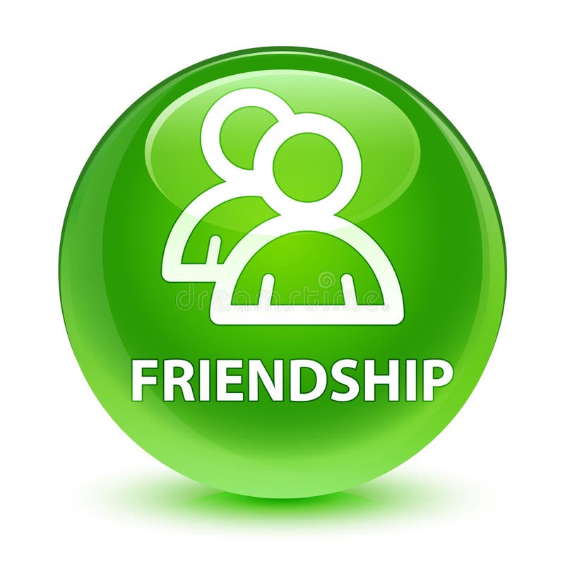 Friendship (group Icon) Glassy Green Round Button Stock Illustration ...