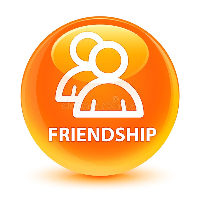 Friendship (group Icon) Glassy Orange Round Button Stock Illustration ...