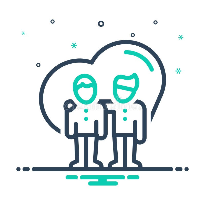 Mix Icon for Friendship, Rapprochement and Friendly Stock Vector ...