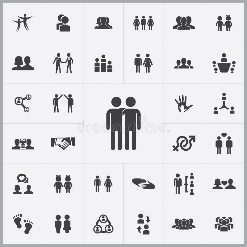 Friendship Icons Universal Set Stock Vector - Illustration of human ...