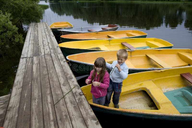 Family Vacation, Travel on Barge Boat in Canal, Parents with Kids on ...