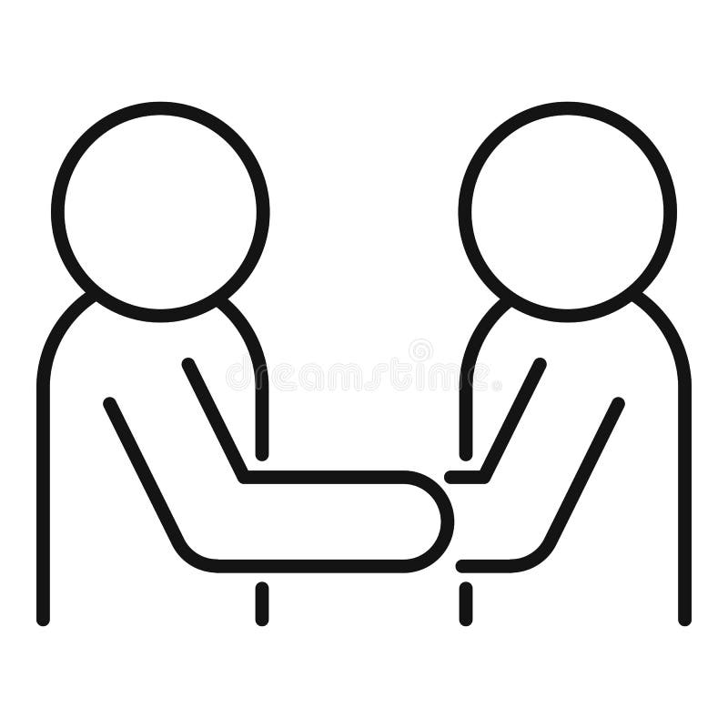 Friendship Meet Icon, Outline Style Stock Vector - Illustration of hand ...