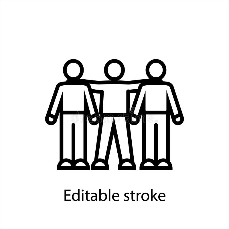 Friendship Outline Icon. Customizable Linear Contour Symbol Stock ...