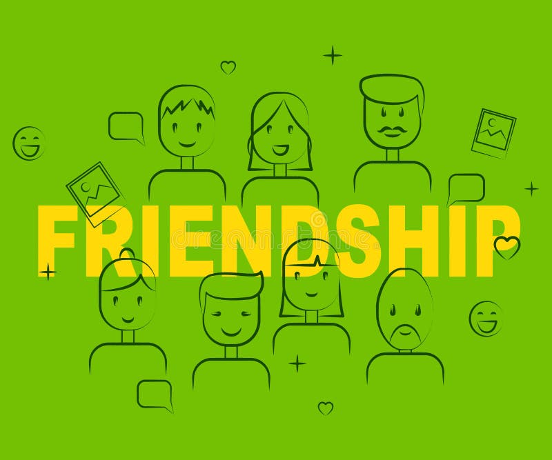 Friendship People Indicates Buddy Friendships and Network Stock ...