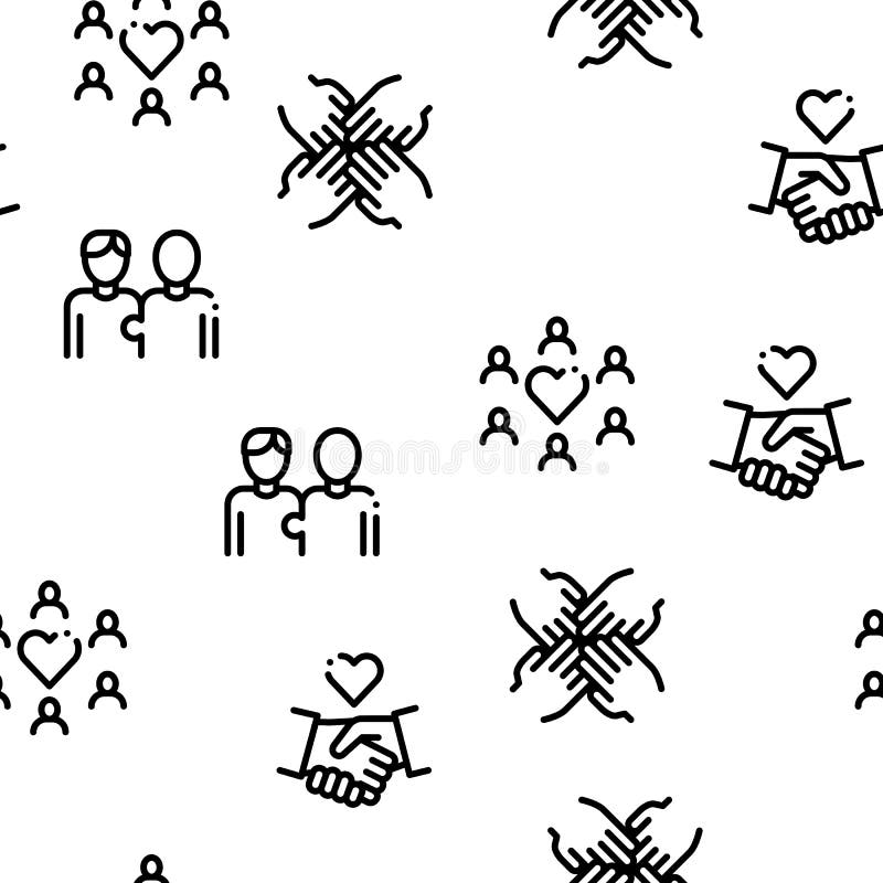 Friendship Relation Seamless Pattern Vector Stock Vector - Illustration ...