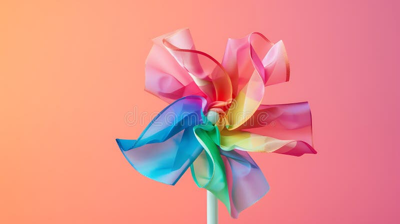 A Friendship-themed Pinwheel Spinning on a Solid Background Stock ...