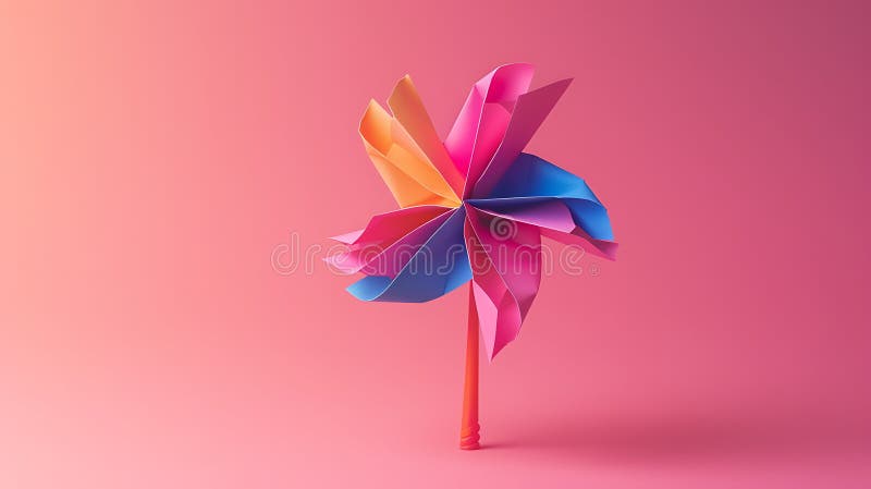 A Friendship-themed Pinwheel Spinning on a Solid Background Stock ...