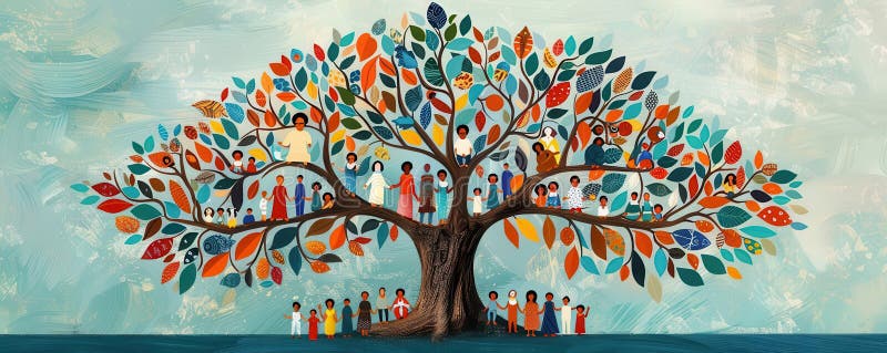 Friendship Tree a Stylized Tree with Branches and Leaves Made Up of ...