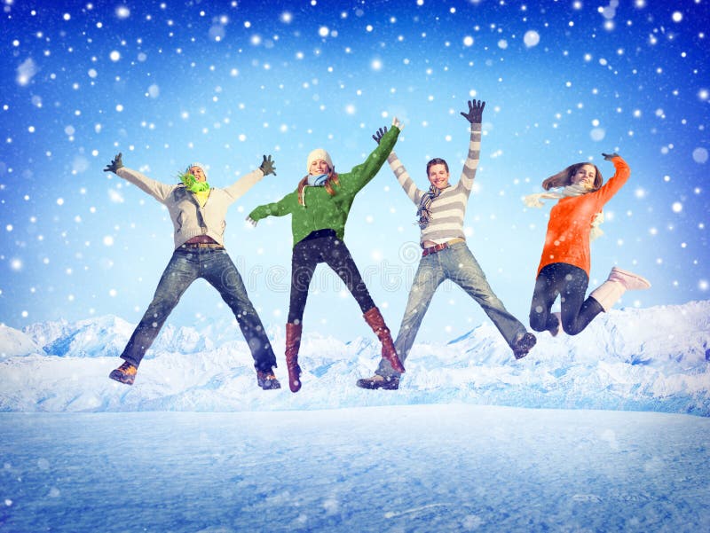 Friendship Winter Happiness Togetherness Concept Stock Photo - Image of ...