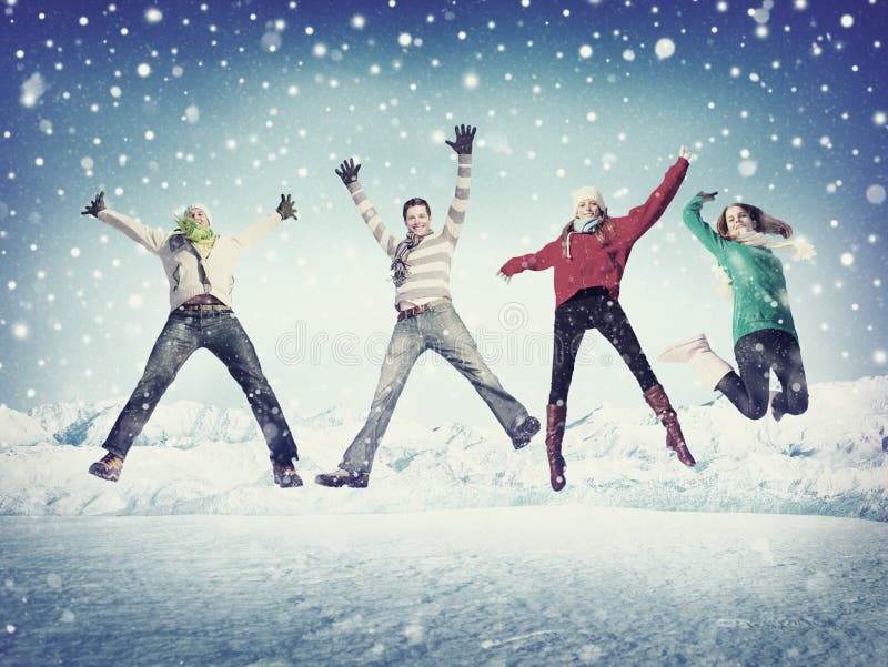 Friendship Winter Happiness Togetherness Concept Stock Photo - Image of ...