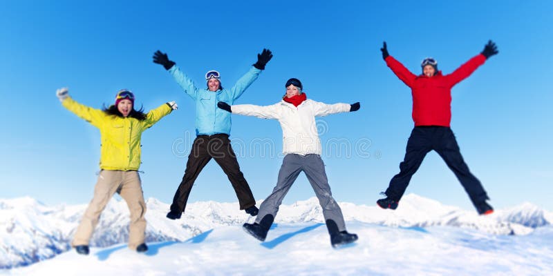 Friendship Winter Happiness Togetherness Concept Stock Image - Image of ...