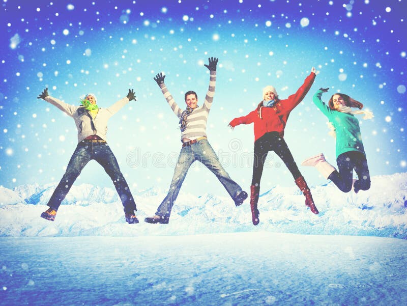 Friendship Winter Happiness Togetherness Concept Stock Photo - Image of ...