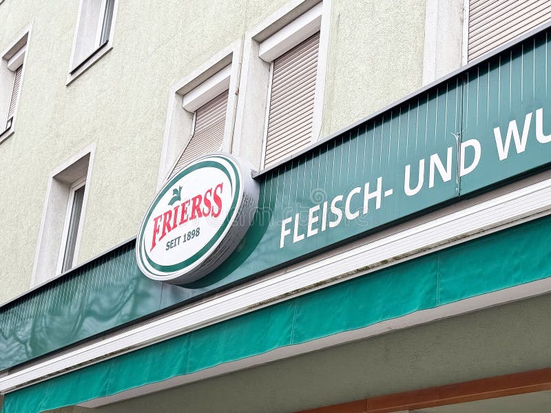Frierss Butcher Shop Sign on Building Facade in Austria Editorial ...