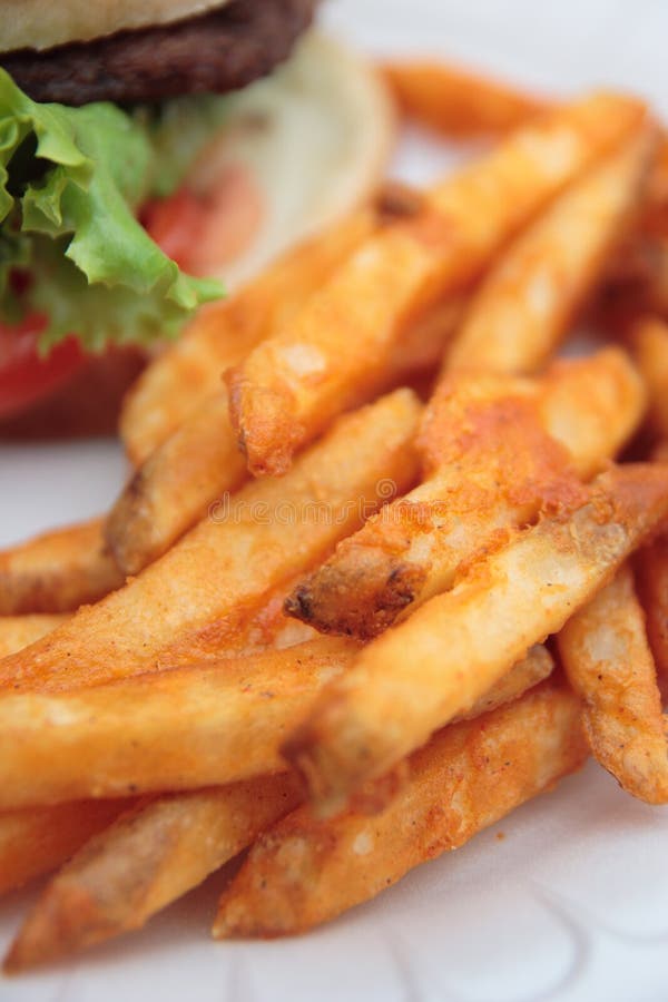 Fries and Burger stock photo. Image of calories, potatoes - 3103660